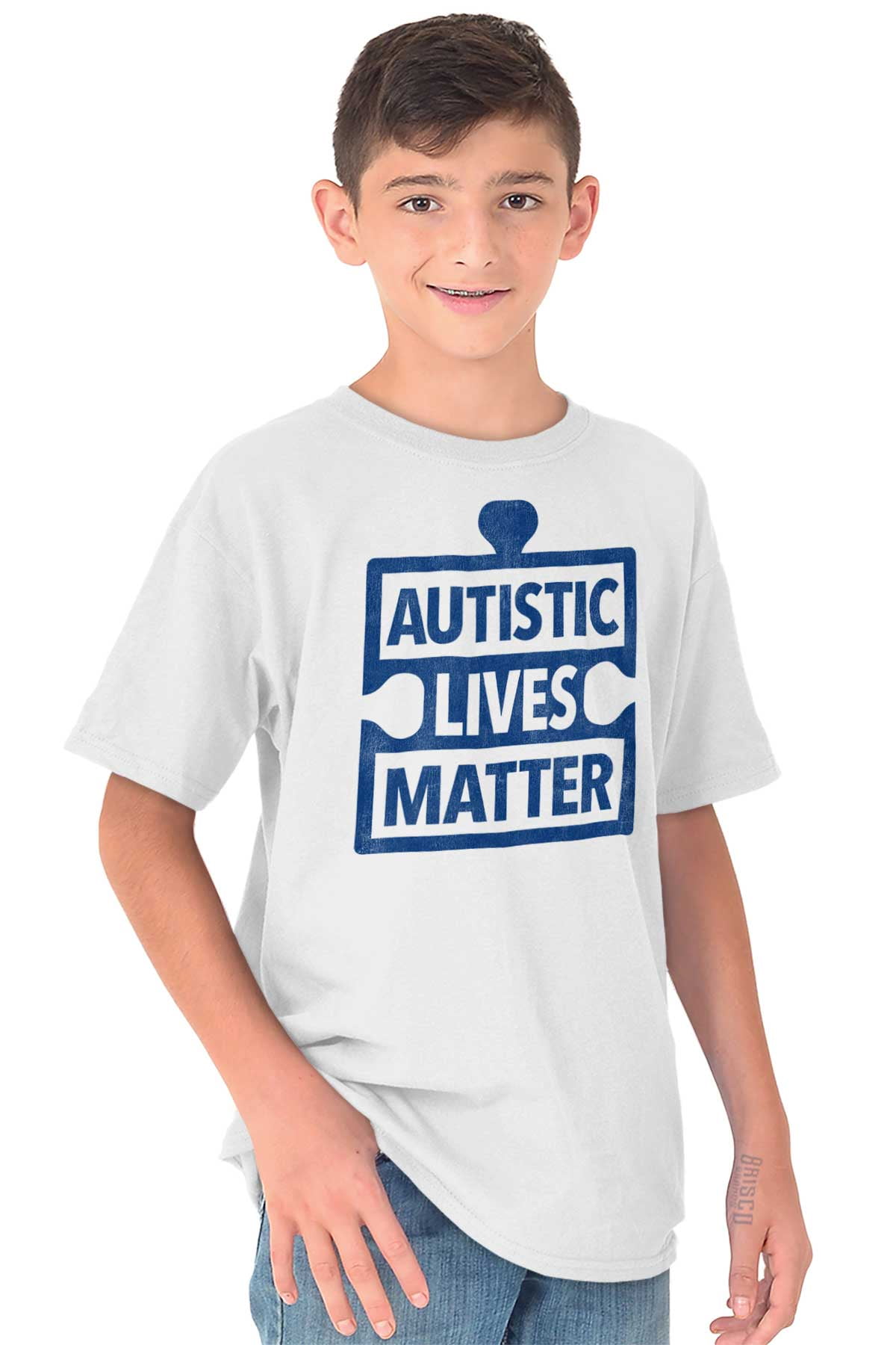 Autism Awareness Youth T-Shirt Tees Tshirt For Kids Autistic Lives ...