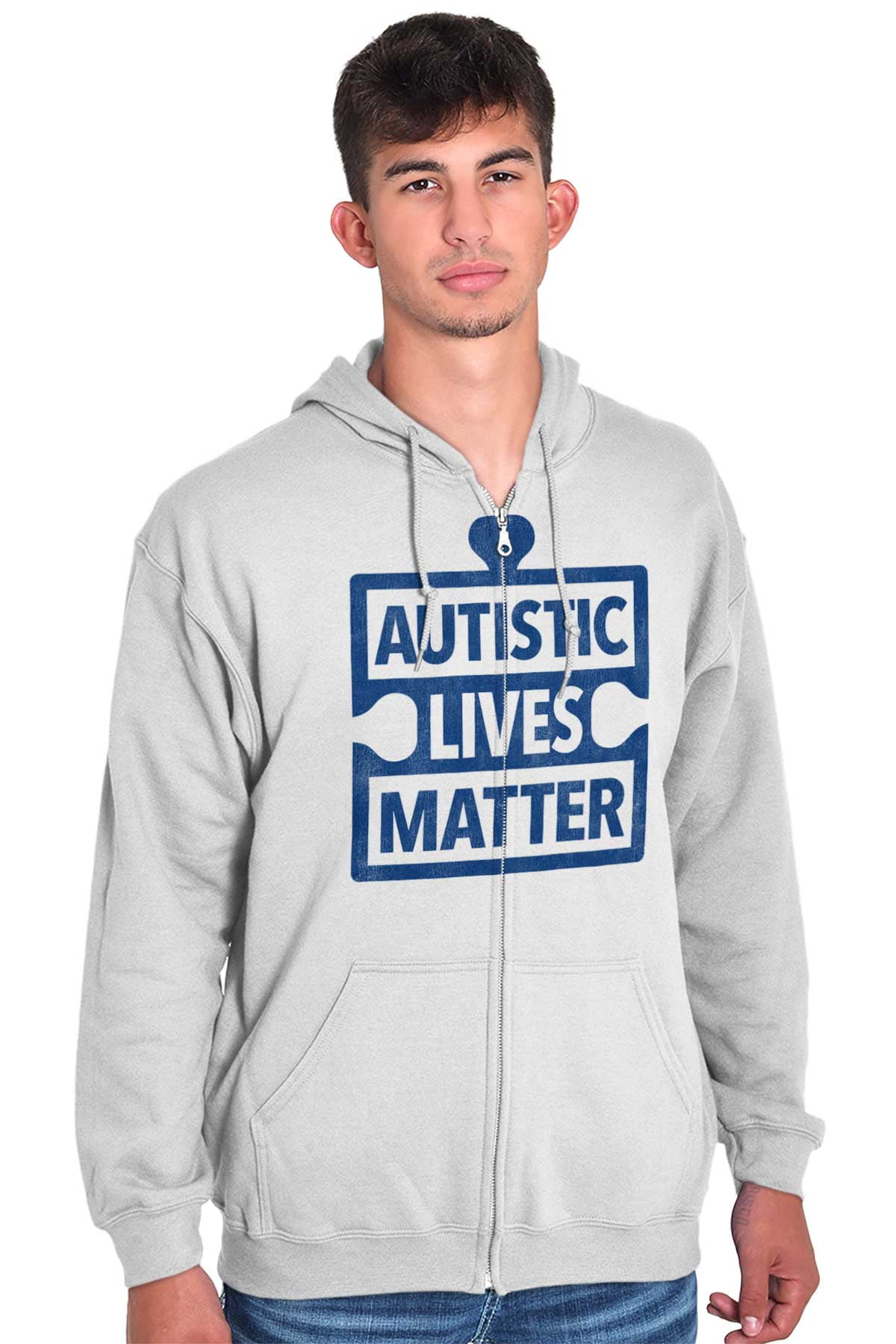 Autism Awareness Zipper Sweat Shirt Zip Sweatshirt Autistic Lives ...