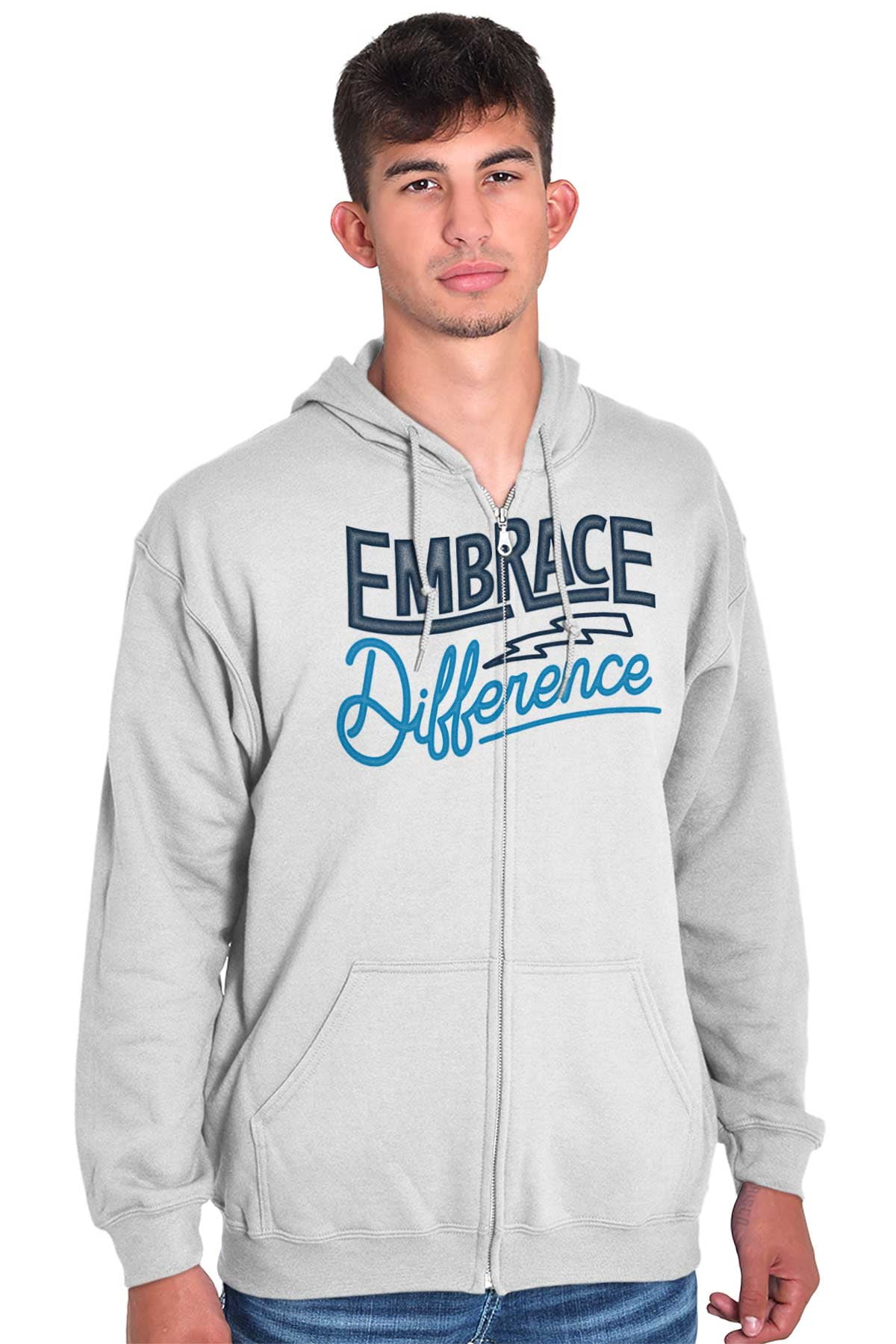 Autism Awareness Zipper Sweat Shirt Zip Sweatshirt Embrace Difference ...