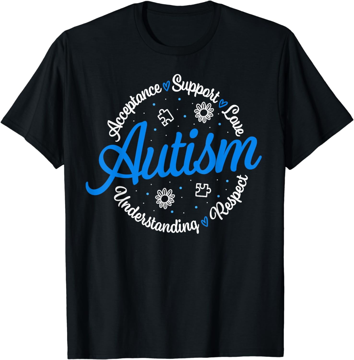 Autism Awareness tee Acceptance Support Autistic Blue Autism T-Shirt ...