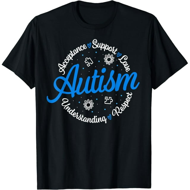 Autism Awareness tee Acceptance Support Autistic Blue Autism T-Shirt ...