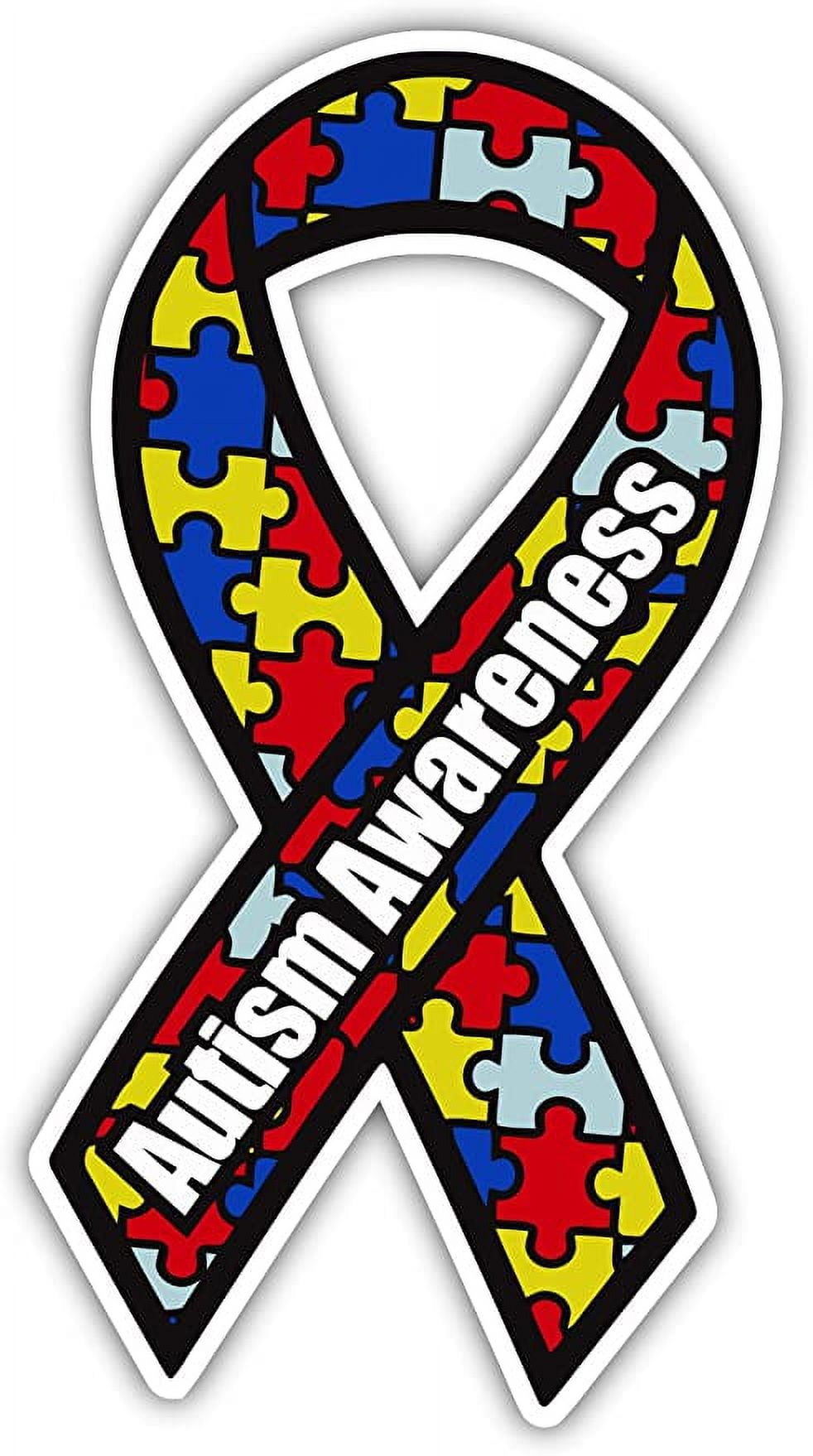 Autism Awarness Ribbon Sticker Decal 3x5 inches - Walmart.com