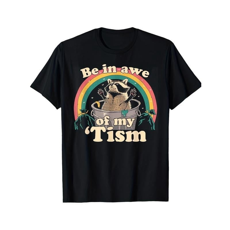 Autism Be In Awe Of Tism Printed Pattern Casual Short Sleeve T-Shirt ...