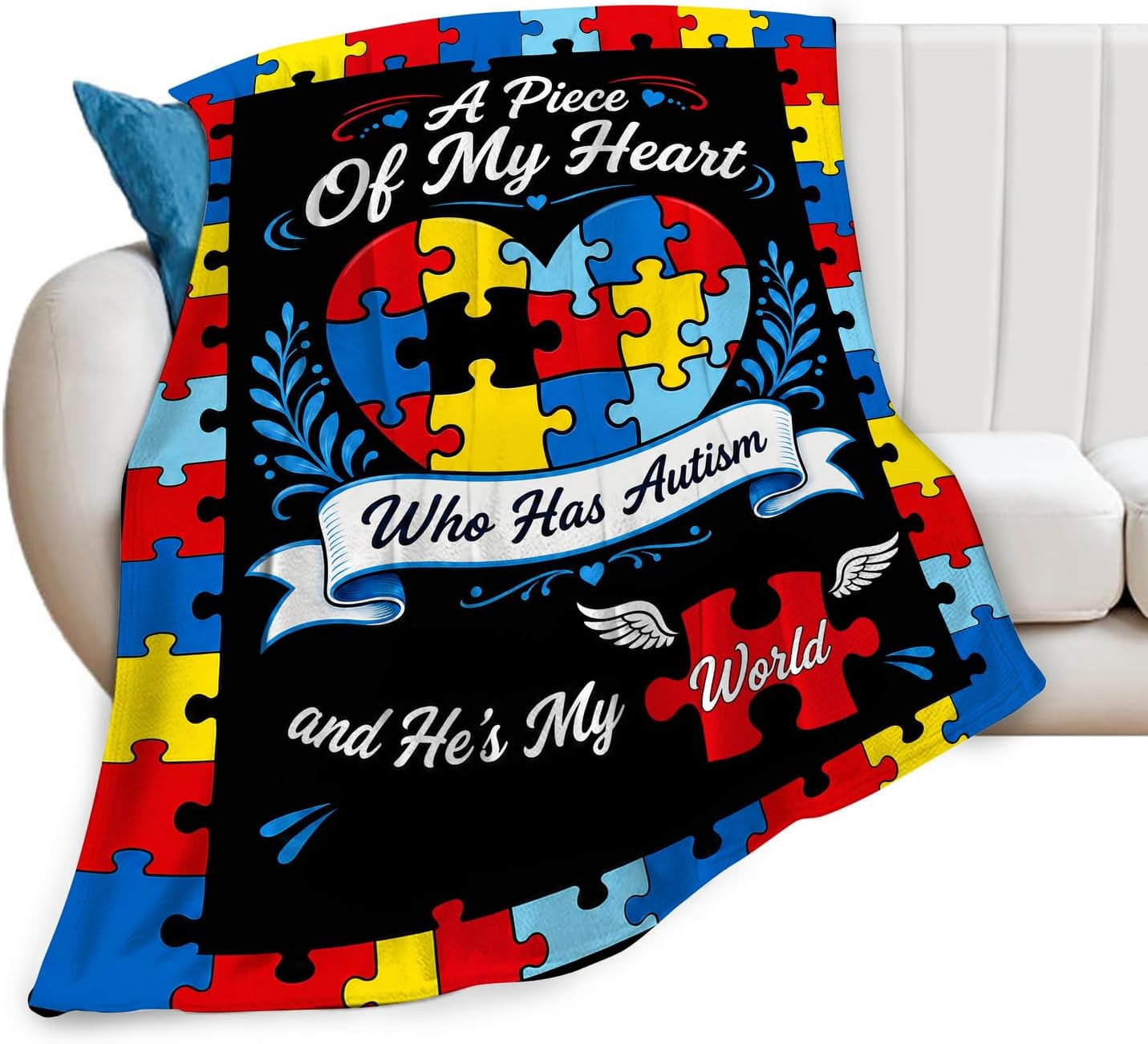 Autism Blanket,Autism Awareness Throw Blanket Autistic Gifts 50