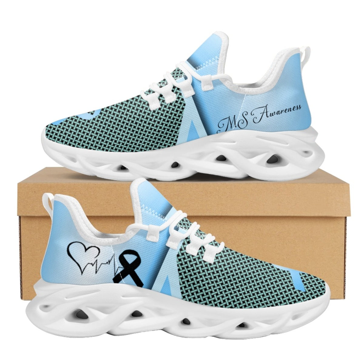 Autism Cancer Awareness Design Mesh Swing Sneakers for Women ...