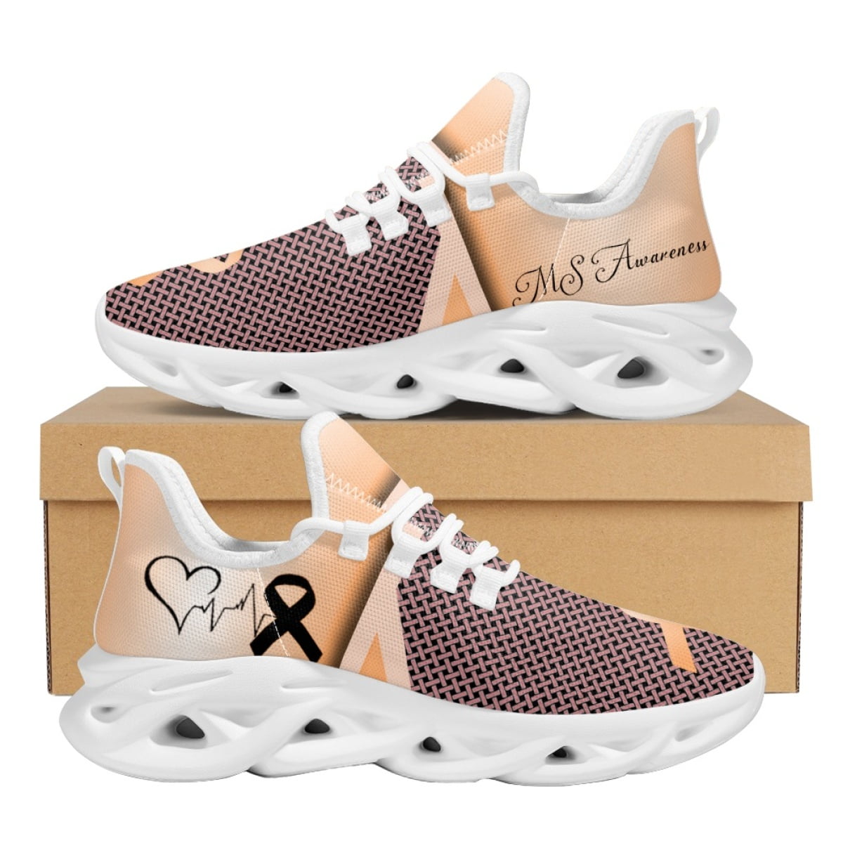Autism Cancer Awareness Design Mesh Swing Sneakers for Women ...