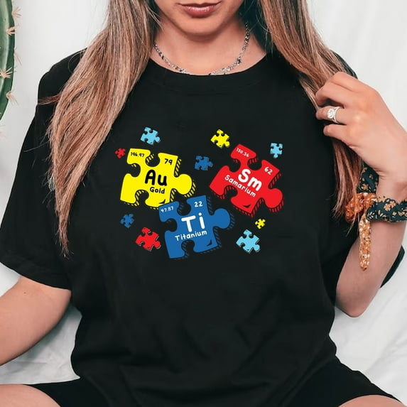 Autism Candy Periodic Table Shirt, Cute Autism Shirts, Puzzle Autism ...