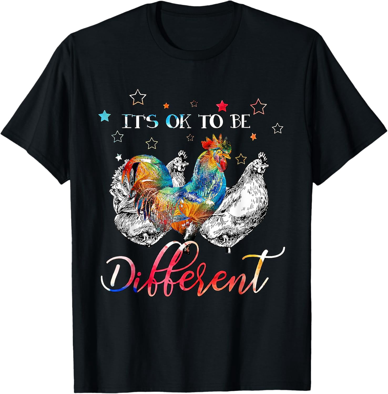 Autism Chicken It'S Ok To Be Different Autism Awareness Shirt BLACK ...