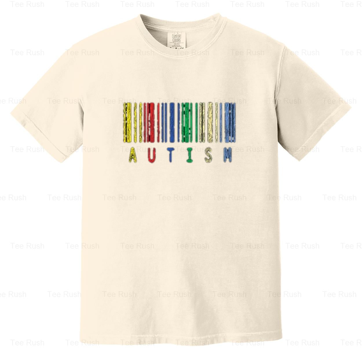Autism Colorful Barcode Support Autistic Awareness Puzzle Piece Accept ...