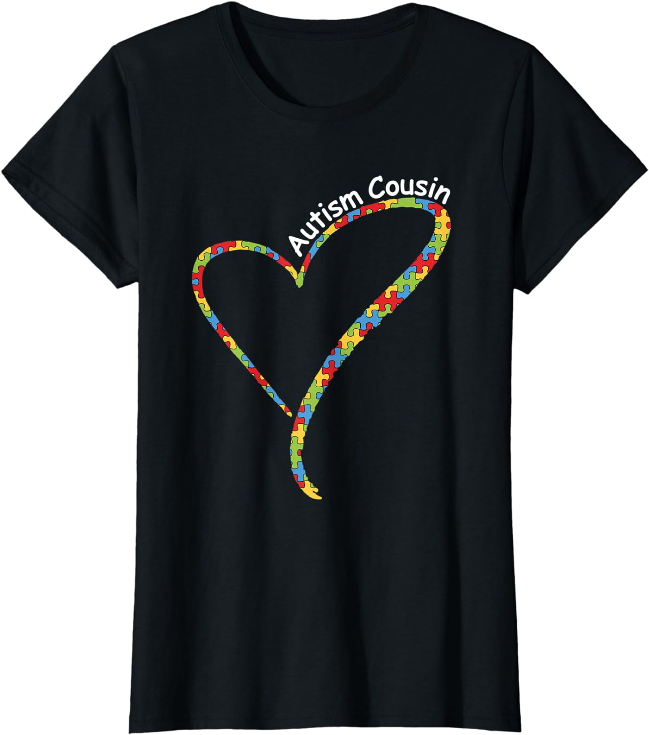 Autism Cousin Autism Awareness T-Shirt Puzzle Piece Heart - Walmart.com
