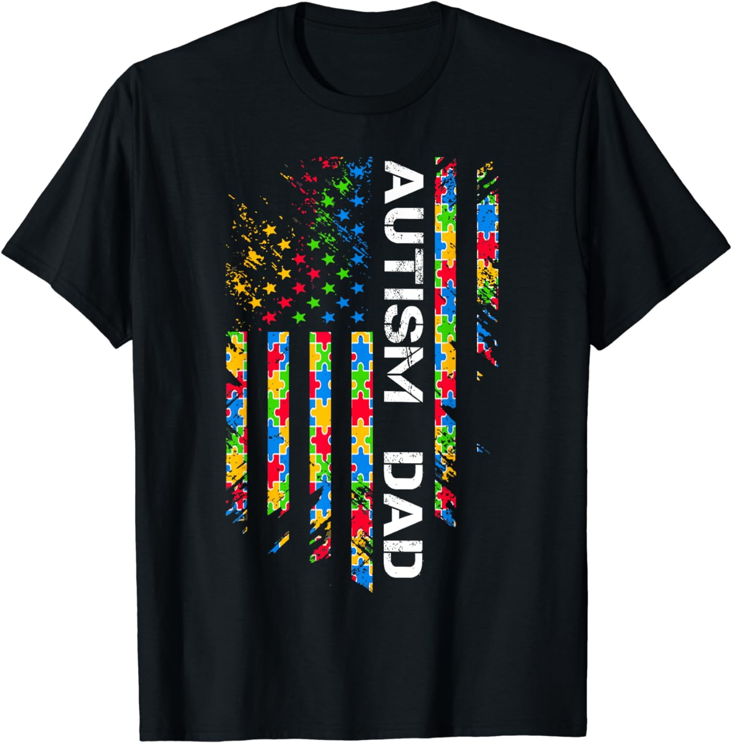 Autism Dad Awareness American Flag USA T-Shirt - Walmart.com
