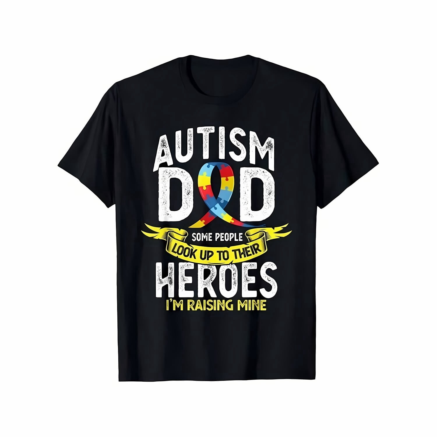 Autism Dad Hero T-Shirt Puzzle Ribbon Design For Fathers - Walmart.com