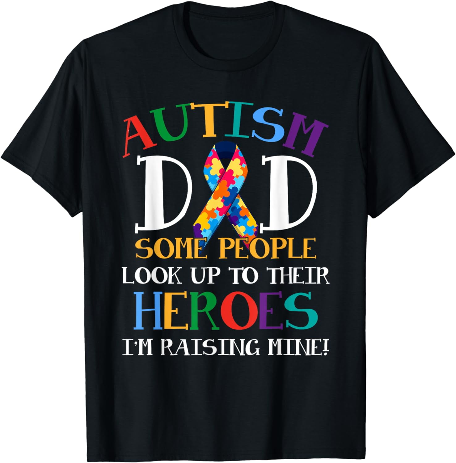 Autism Dad Puzzle Ribbon Son Is My Hero Autism Awareness Funny Creative ...