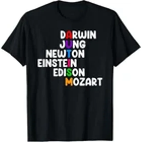 Autism Darwin Jung Newton Einstein Edison Science Genius History Tee ...