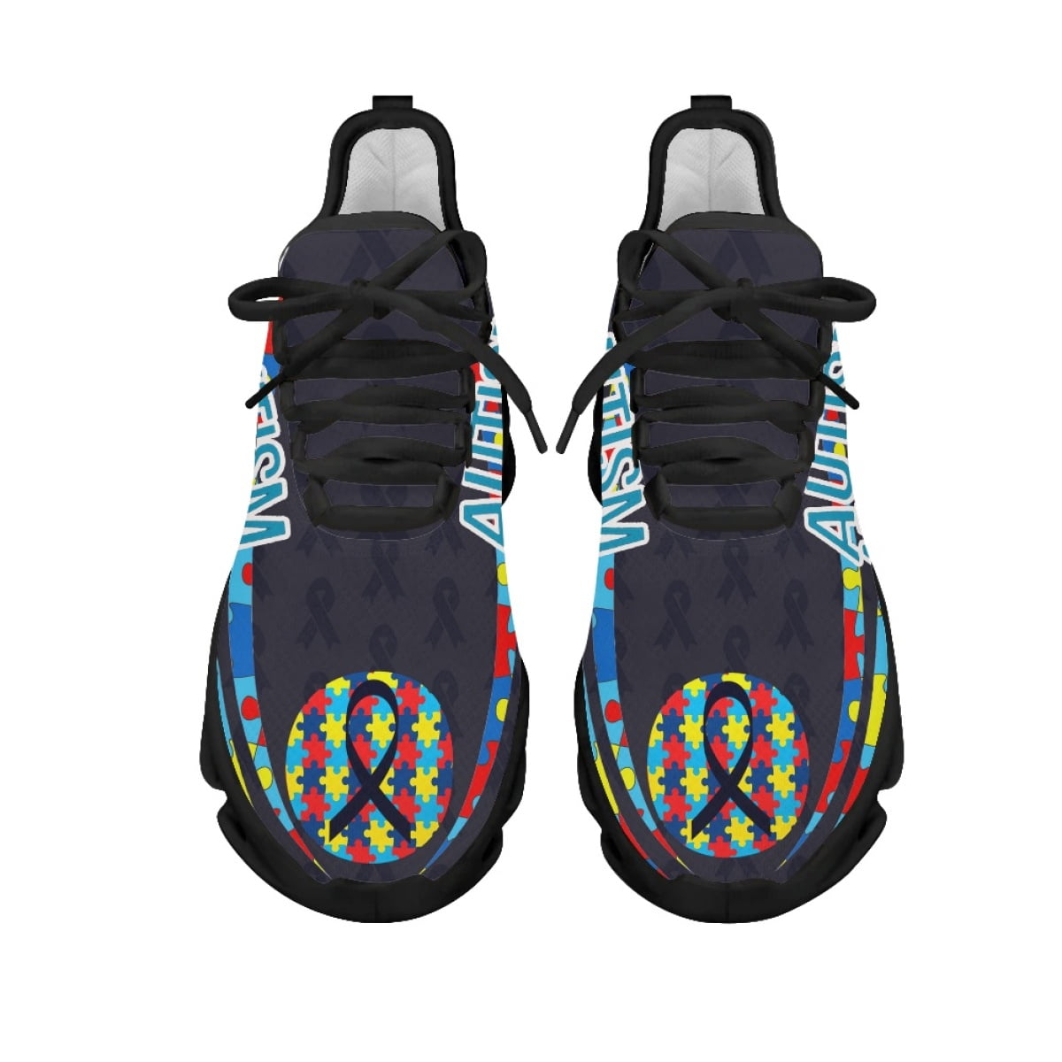 Autism Design Women Flats Casual Lace Up Sneaker Ladies Comfortable ...
