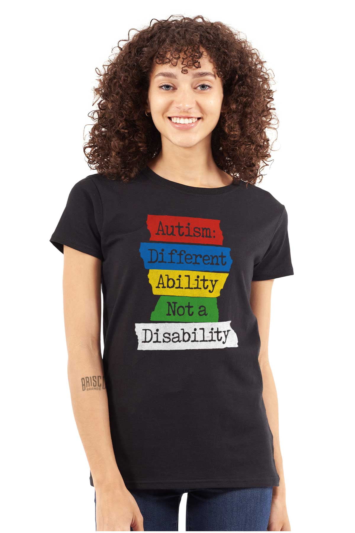 Autism Different Disability Awareness Womens Slim Fit Graphic Tee ...