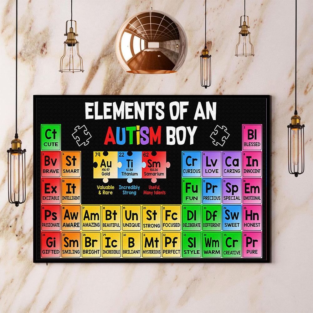 Autism Elements Of An Autism Boy Paper Poster No Frame Matte Wall Art ...