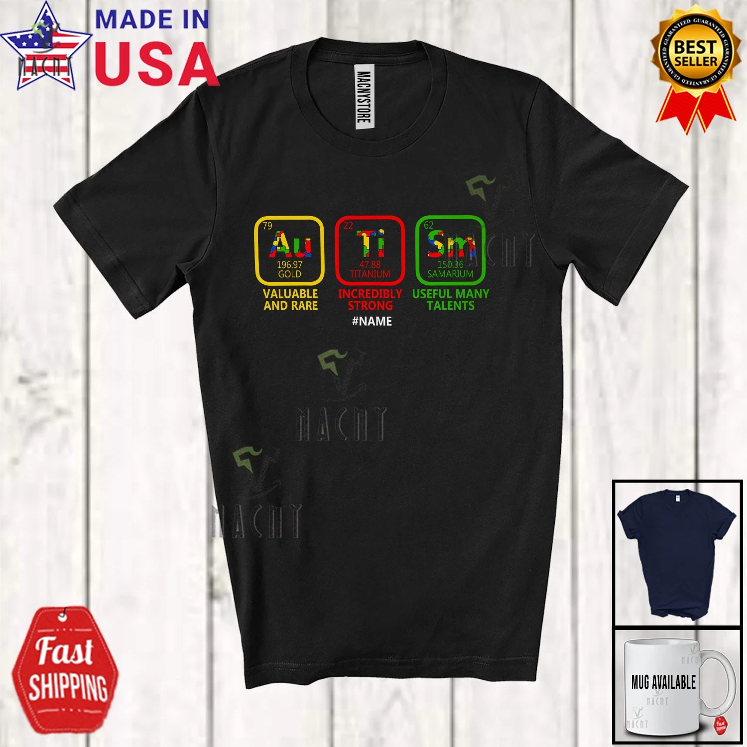 Autism Elements Periodic Table; Autism Awareness Custom Name ASD Family ...