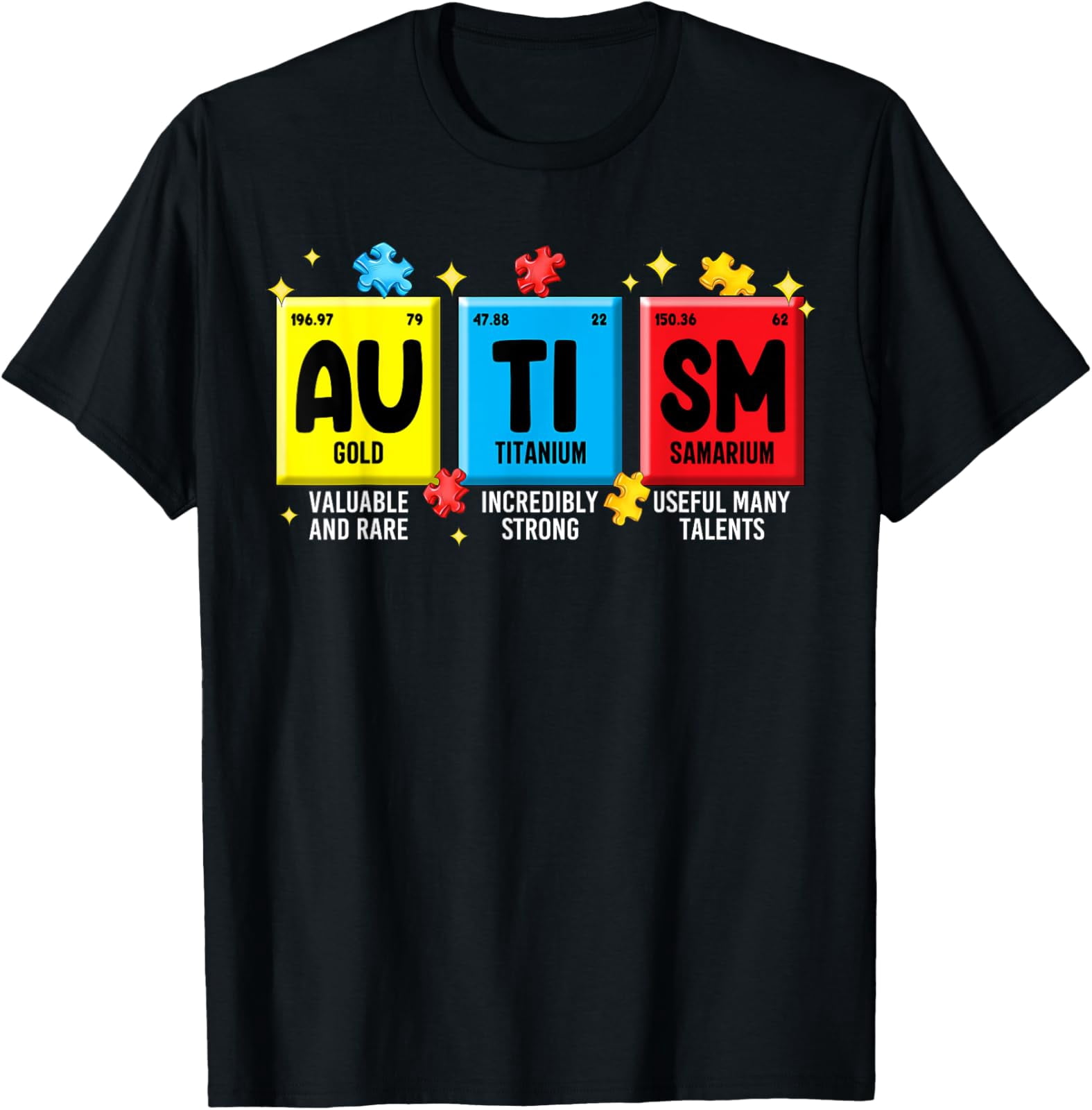 Autism Elements Periodic Table Awareness Asd Men Women T-Shirt Unisex ...