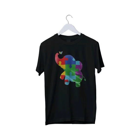 Autism Elephant Design Graphic Print T-Shirt Unisex Mens S M L XL 2 3 4 ...