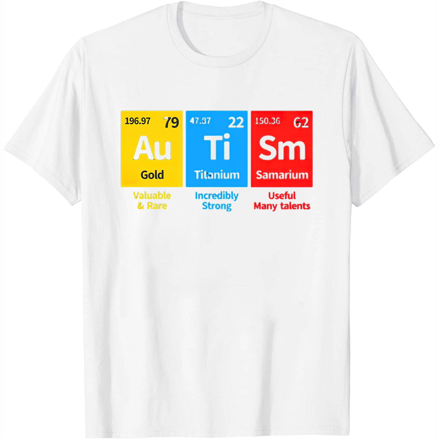 Autism Elewoments Periodic Table ASD Women Kids Awareness Short Sleeve ...