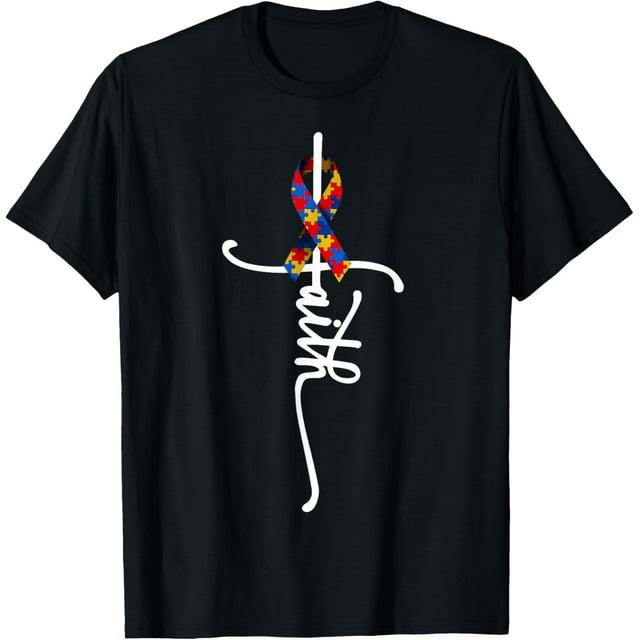 Autism Faith Cross Autism Autistic Gifts Autism Awareness T-Shirt ...