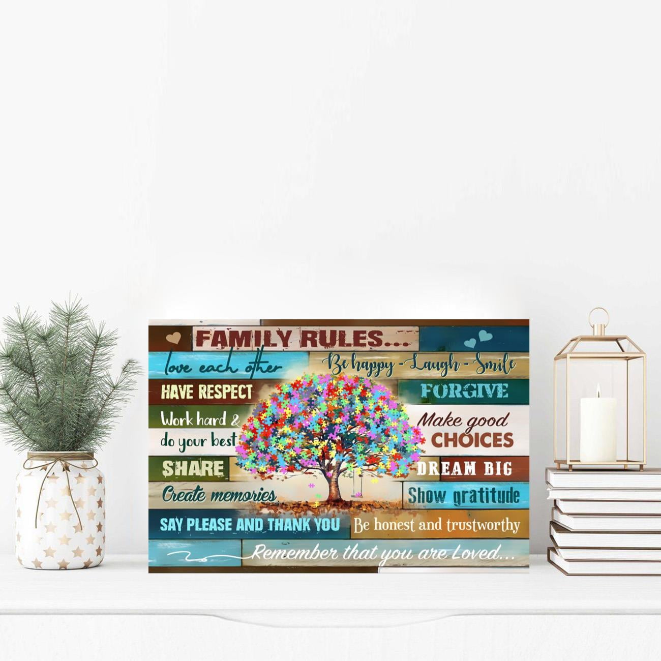 Autism Famiy Rules Be Happy Laugh Smile Poster Autism Poster 24 x 36 ...