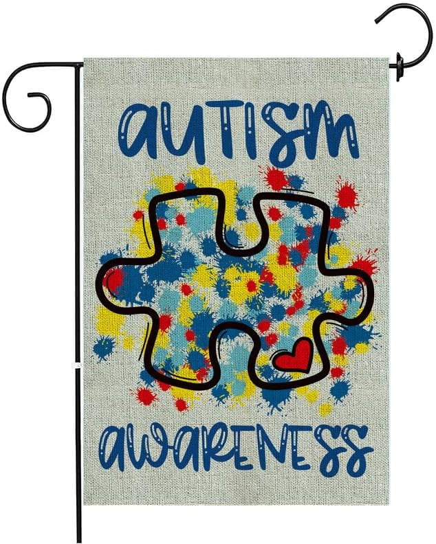 Autism Flag Autism Awareness Flags Vertical Double Sized Puzzle Piece ...