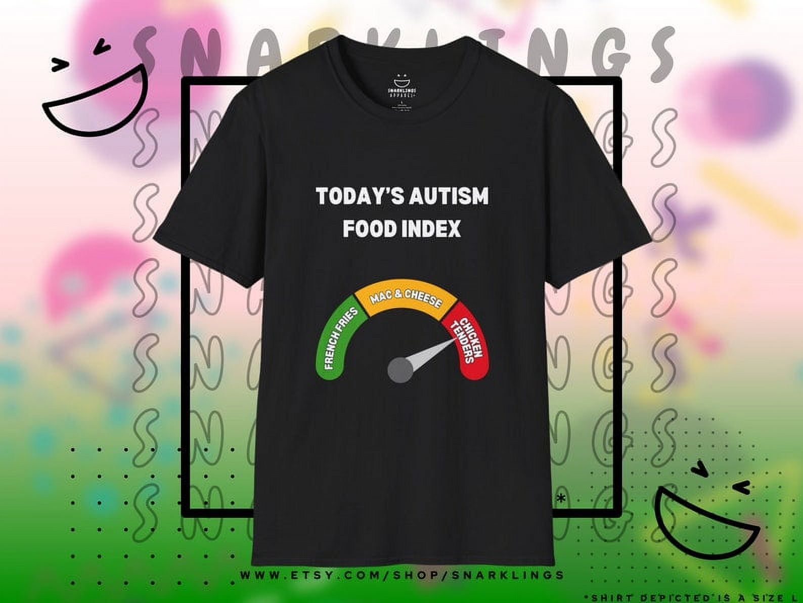 Autism Food Index Graphic Tee | Oddly Specific Autistic Shirt ...