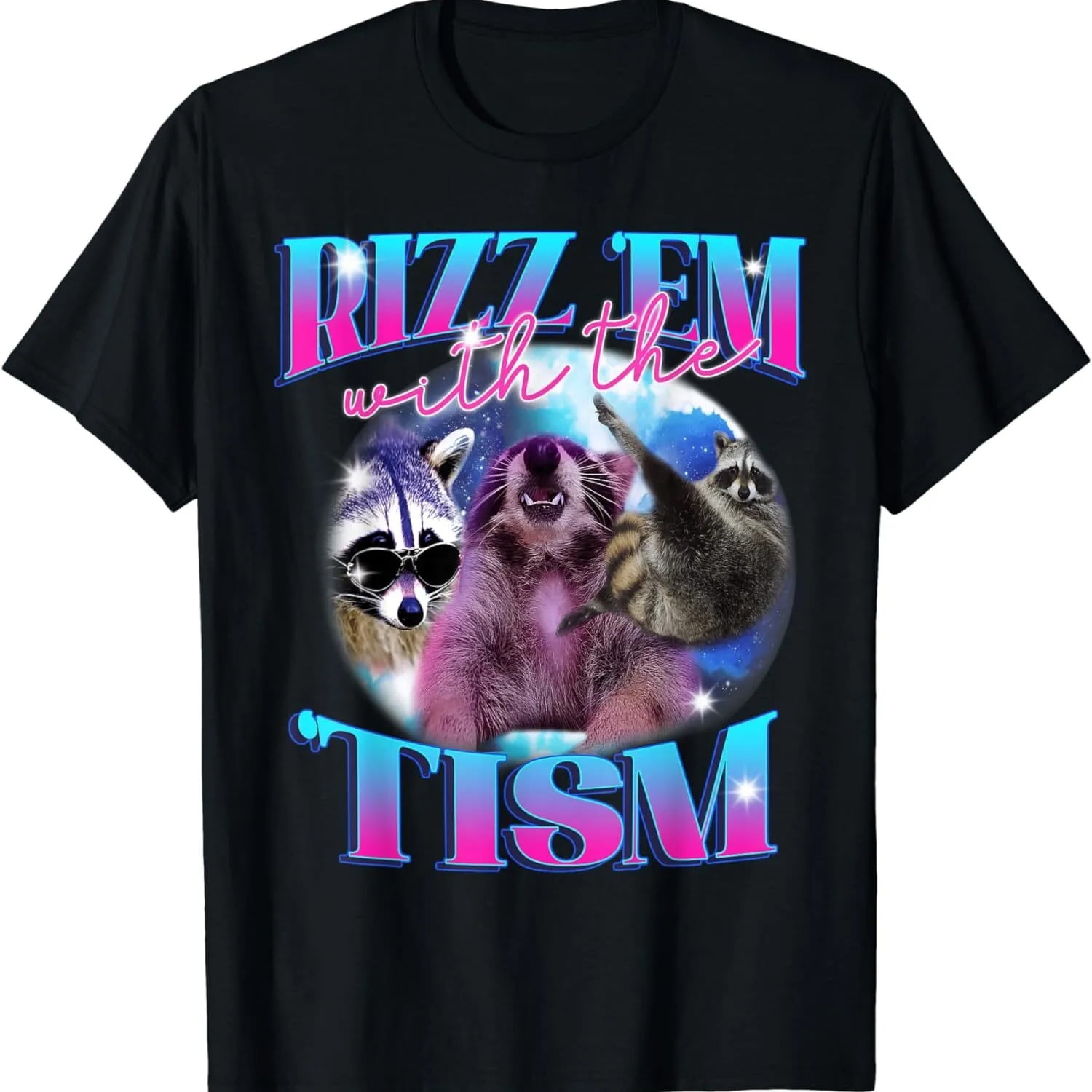 Autism Funny Rizz Em With The Tism Meme Autistic Opossum T-Shirt ...