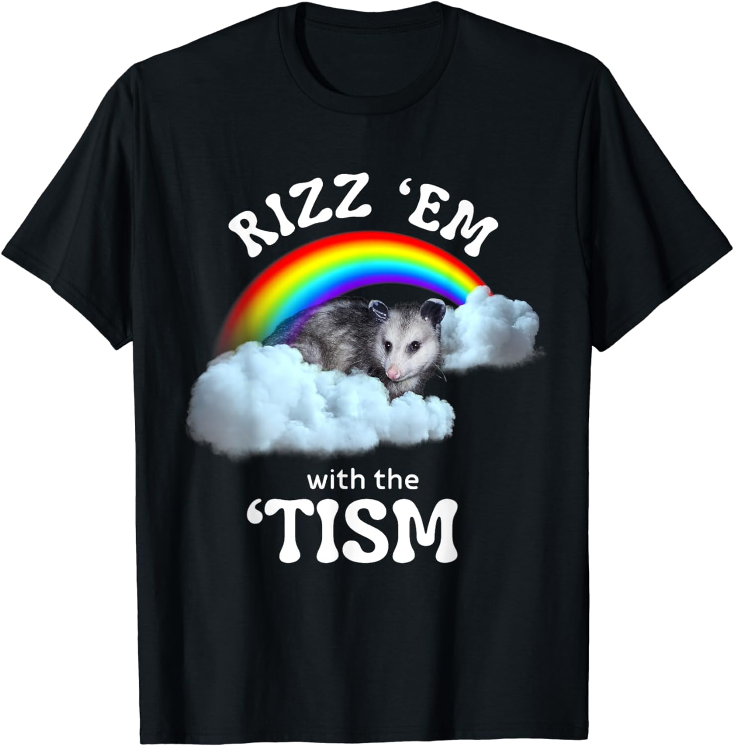 Autism Funny Rizz Em With The Tism Meme Autistic Opossum T-Shirt ...