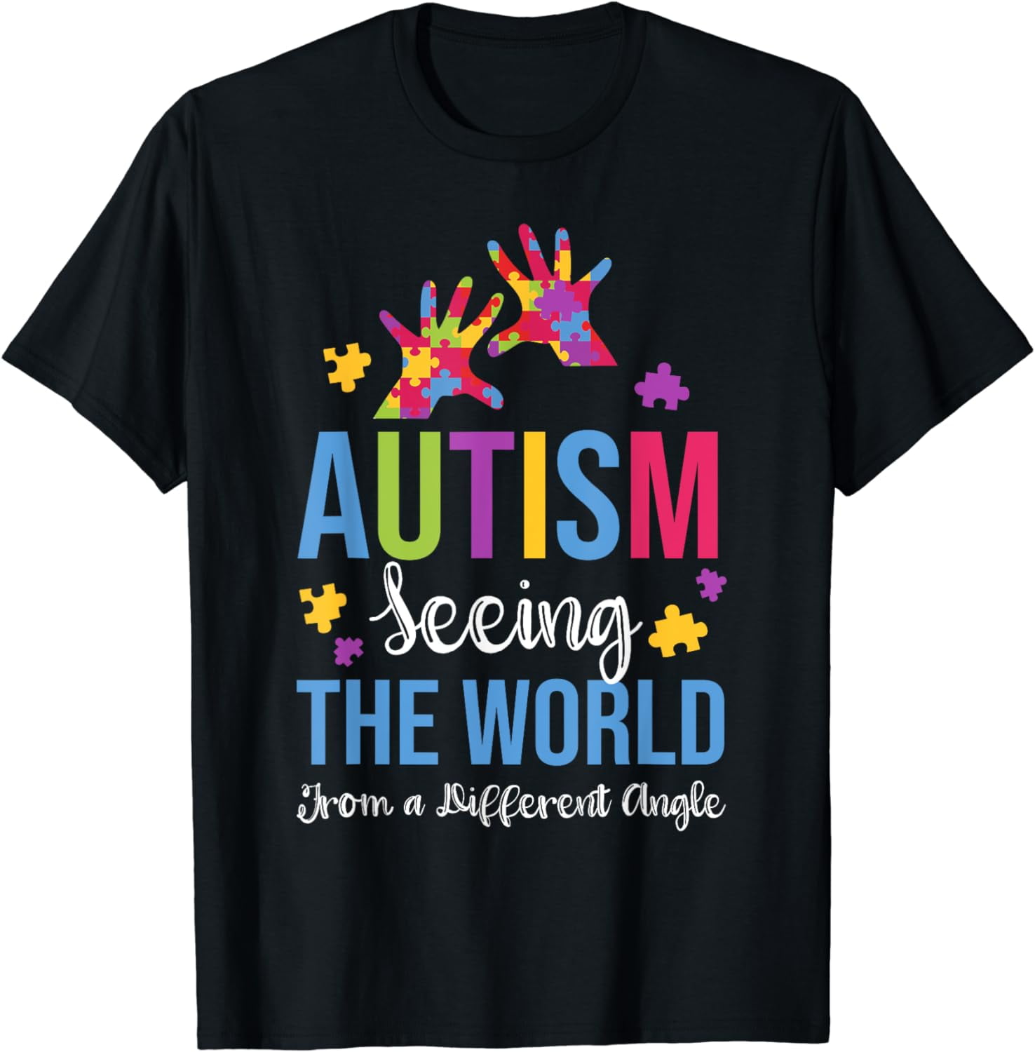 Autism Gifts Autism Seeing The World From A Different Angle T-Shirt ...