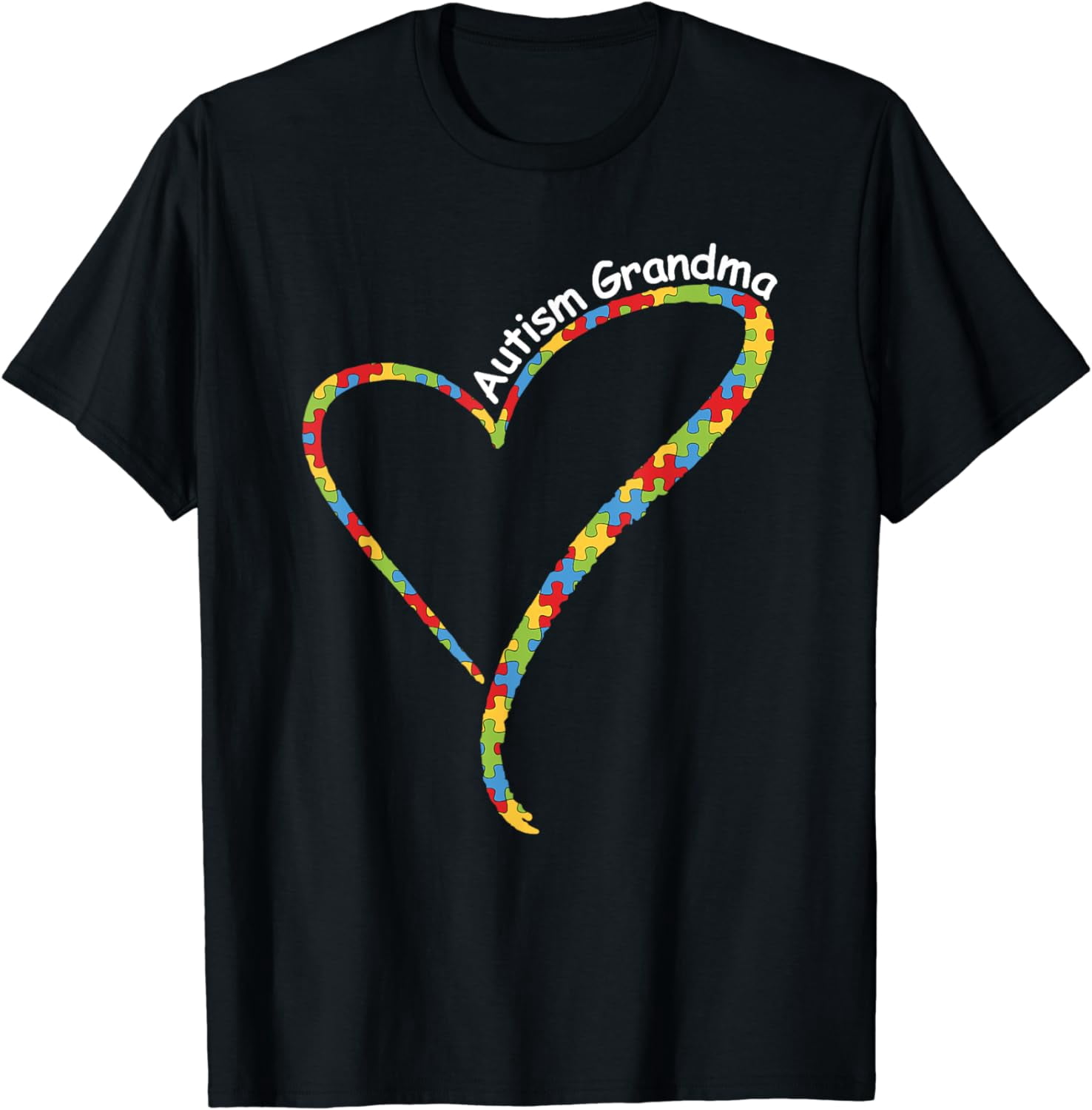 Autism Grandma Autism Awareness T-Shirt Puzzle Piece Heart - Walmart.com