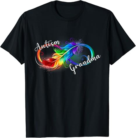 Autism Grandma Autistic Rainbow Infinity Symbol Asd Women T-Shirt ...