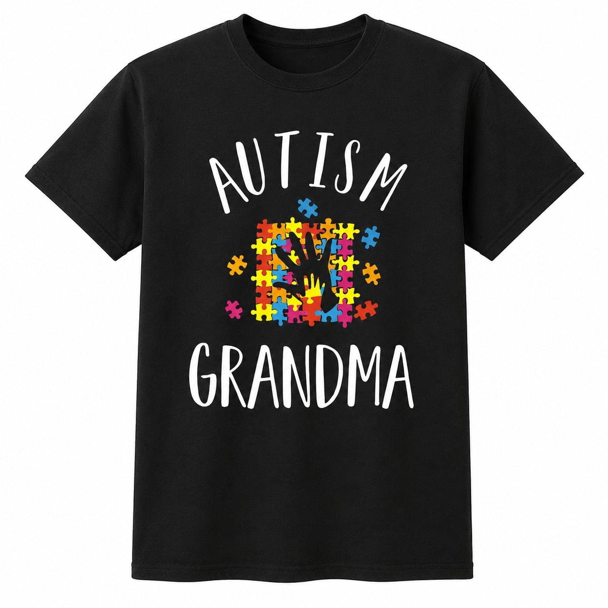 Autism Grandma Graphic T-Shirt, Puzzle Piece Awareness Unisex Classic ...