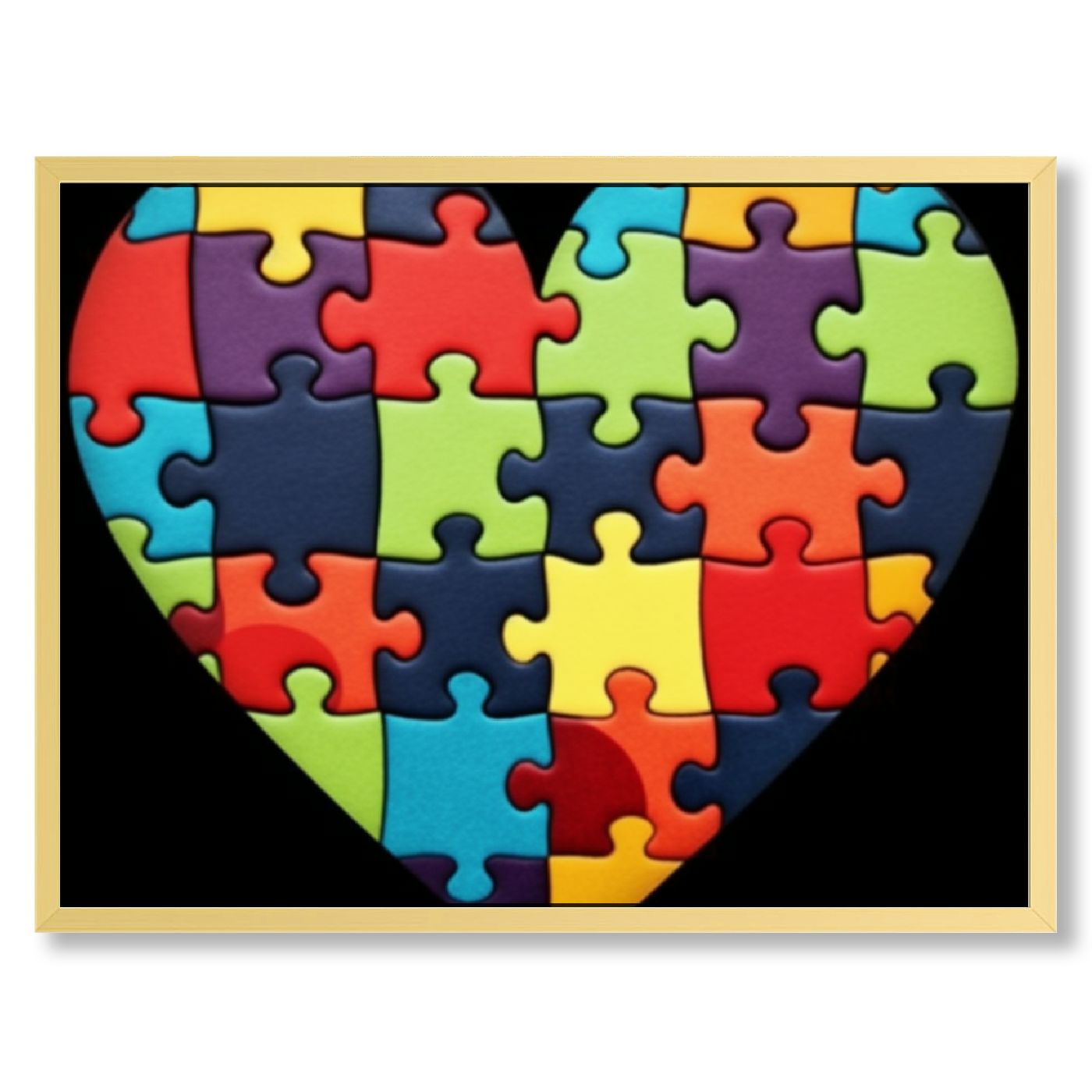 Autism Heart Canvas Wall Art Hanging Painting Prints Picture Artwork ...