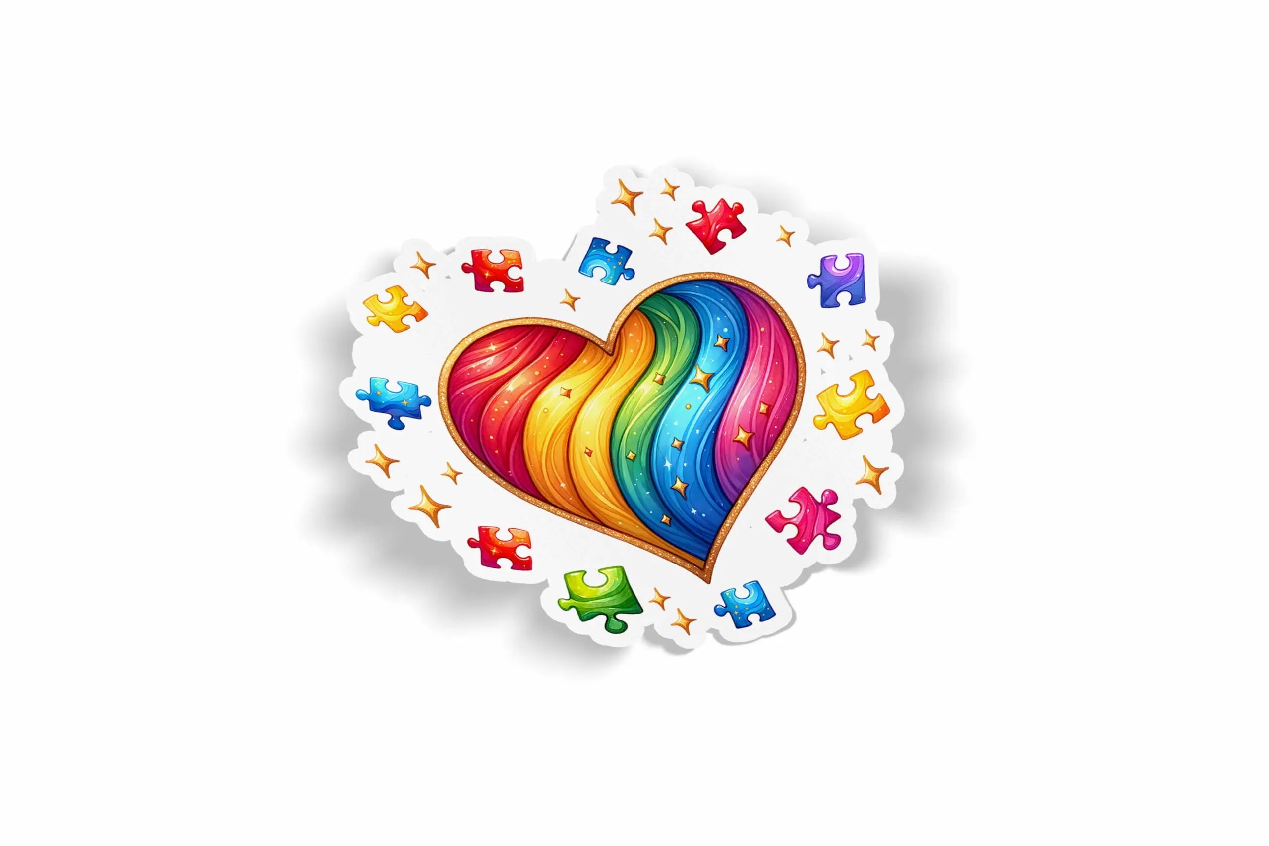 Autism Heart with Puzzle Pieces Waterproof Sticker - Walmart.com