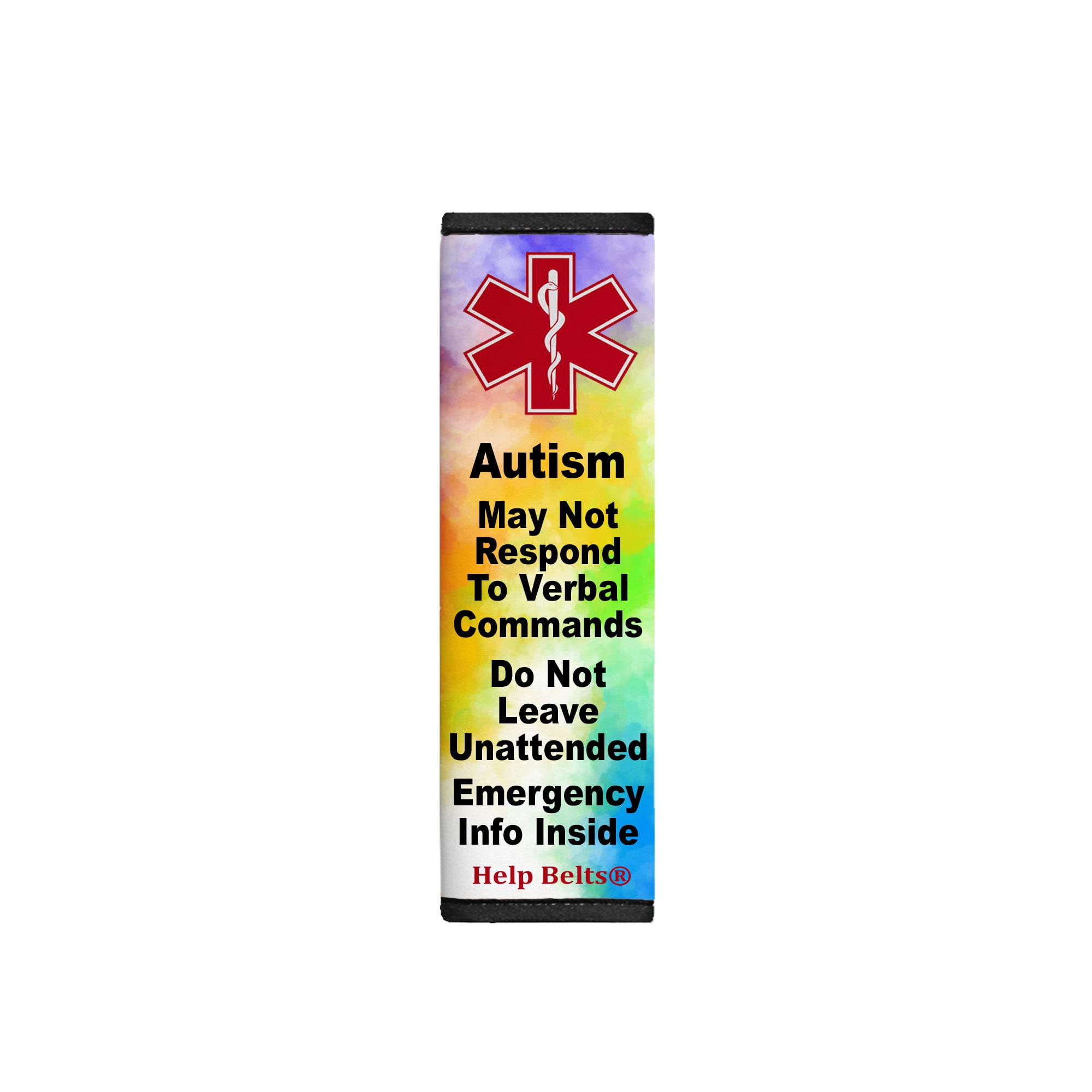 Autism Help Belt 6” Medical Alert Seat Belt Cover with Inside Pocket ...