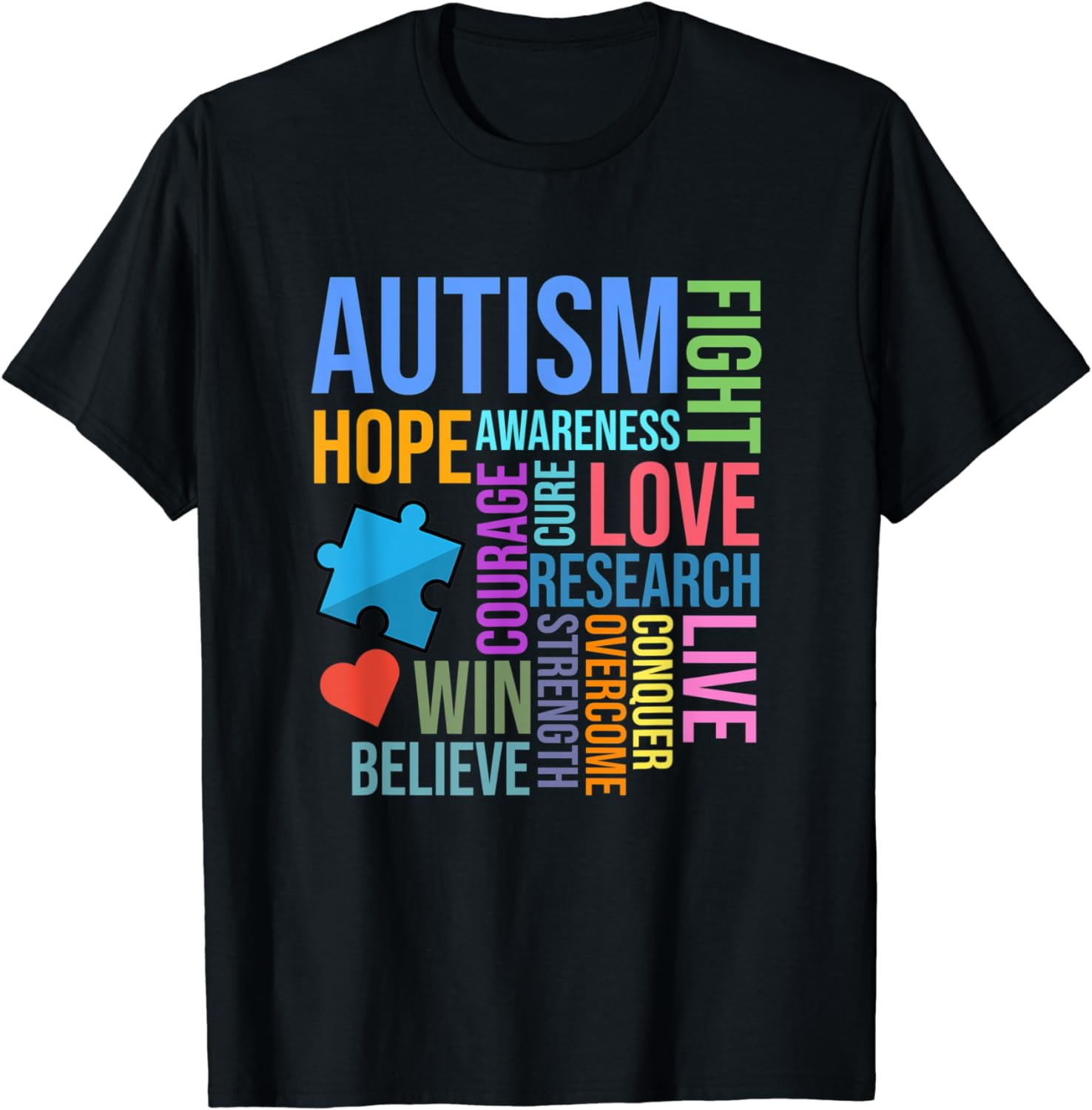 Autism Hope Love Awareness Autistic Children Mom Graphic T-Shirt ...