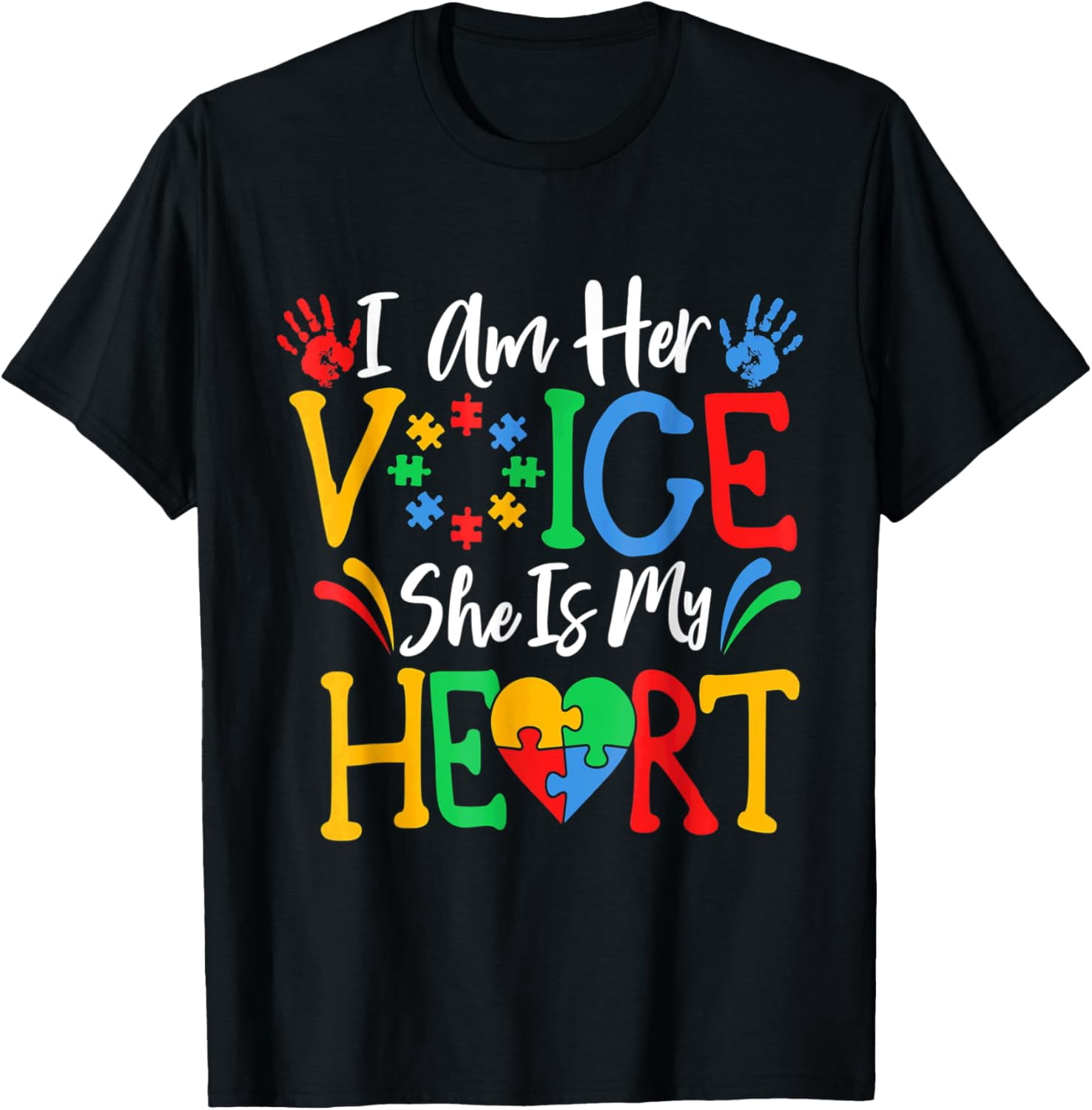 Autism I'm Her Voice She Is My Heart Autism Awareness Month T-Shirt ...
