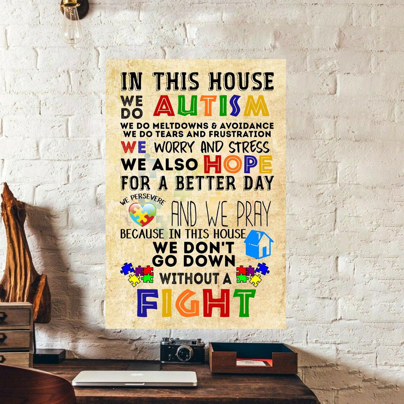 Autism In This House We Do Autism Without A Fight Poster Autism Poster ...