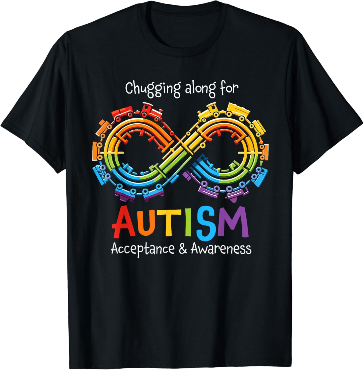 Autism Infinity Acceptance Train Autism Awareness Shirt BLACK Unisex S ...