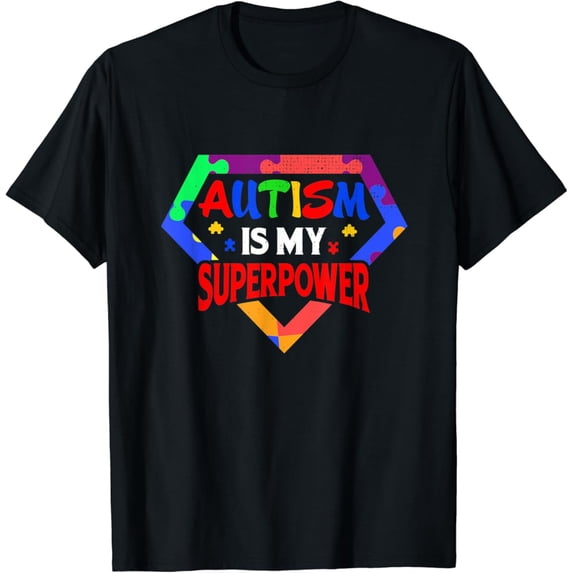 Autism Is My Super Power Superhero Boy Autism Awareness T-Shirt Gift ...