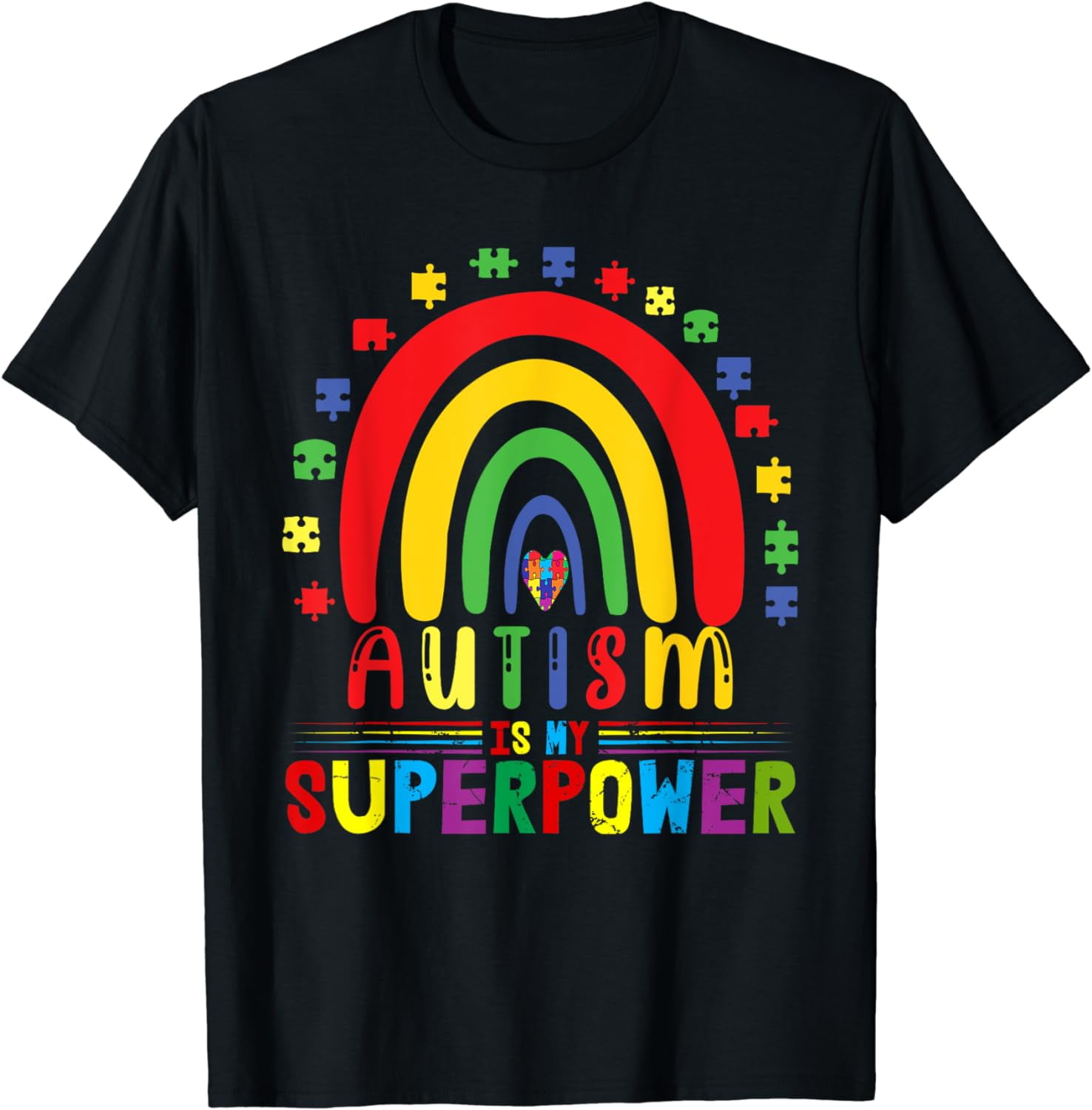 Autism Is My Superpower Autism Awareness Rainbow Autism T-Shirt ...