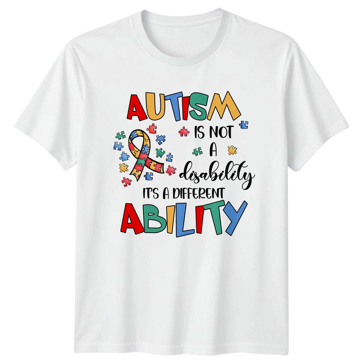 Autism Is Not A Disability It'S Different Ability Puzzle Ribbon T-Shirt ...