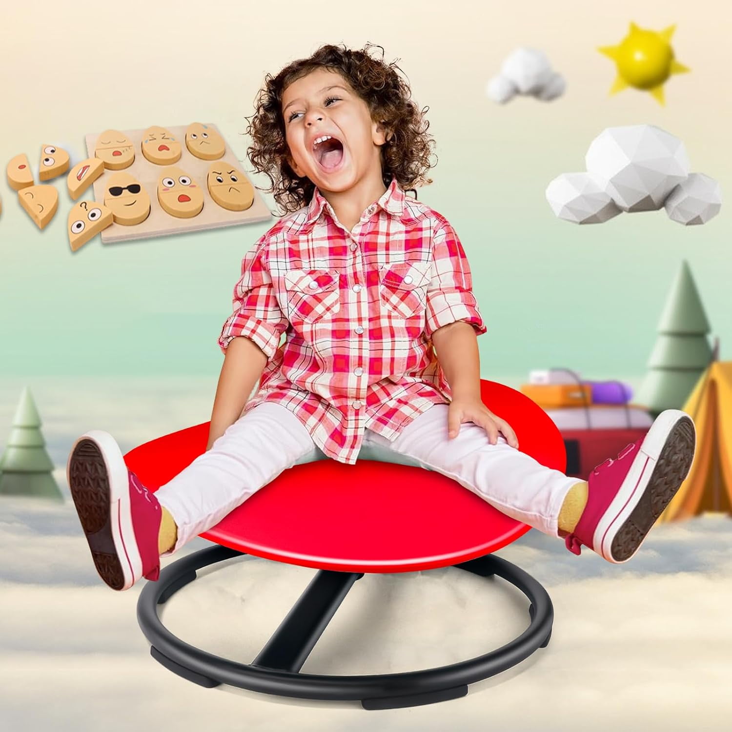 Autism Kids Sensory Swivel Chair, Sensory Spinning Chair for Autistic ...