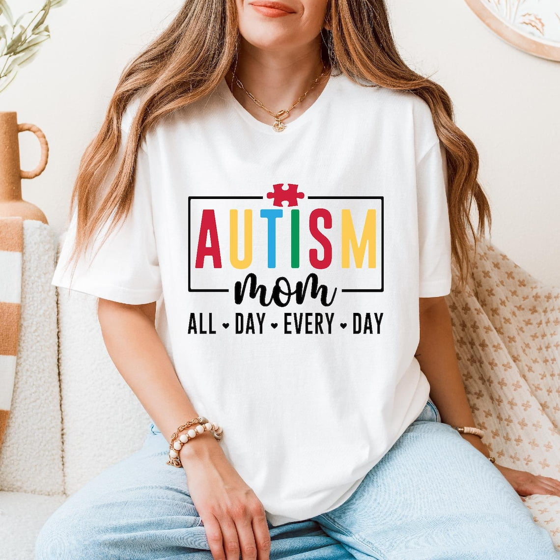 Autism Mama All Day Every Day for Mom Life Autism Awareness Mother's ...