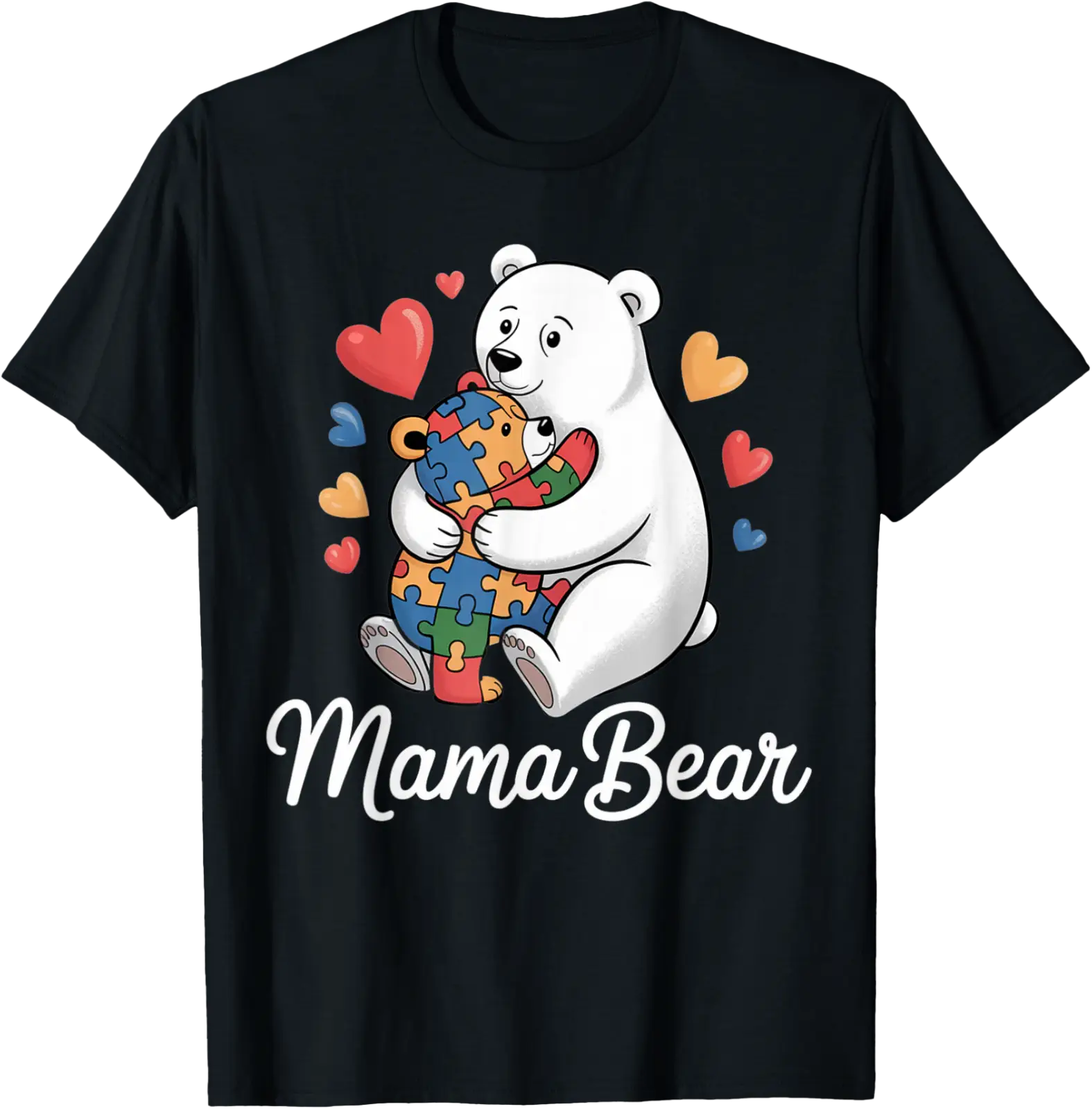 Autism Mama Bear Mom Love Autistic Child Autism Awareness T-Shirt ...