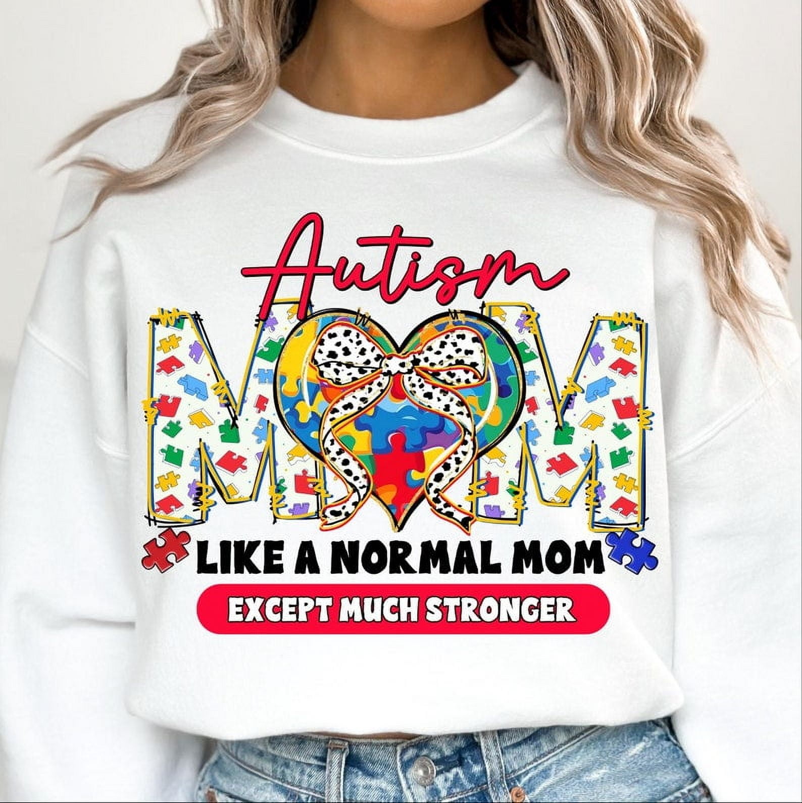 Autism Mama Coquette Sweatshirt, Puzzle Ribbon Awareness Shirt, Autism ...