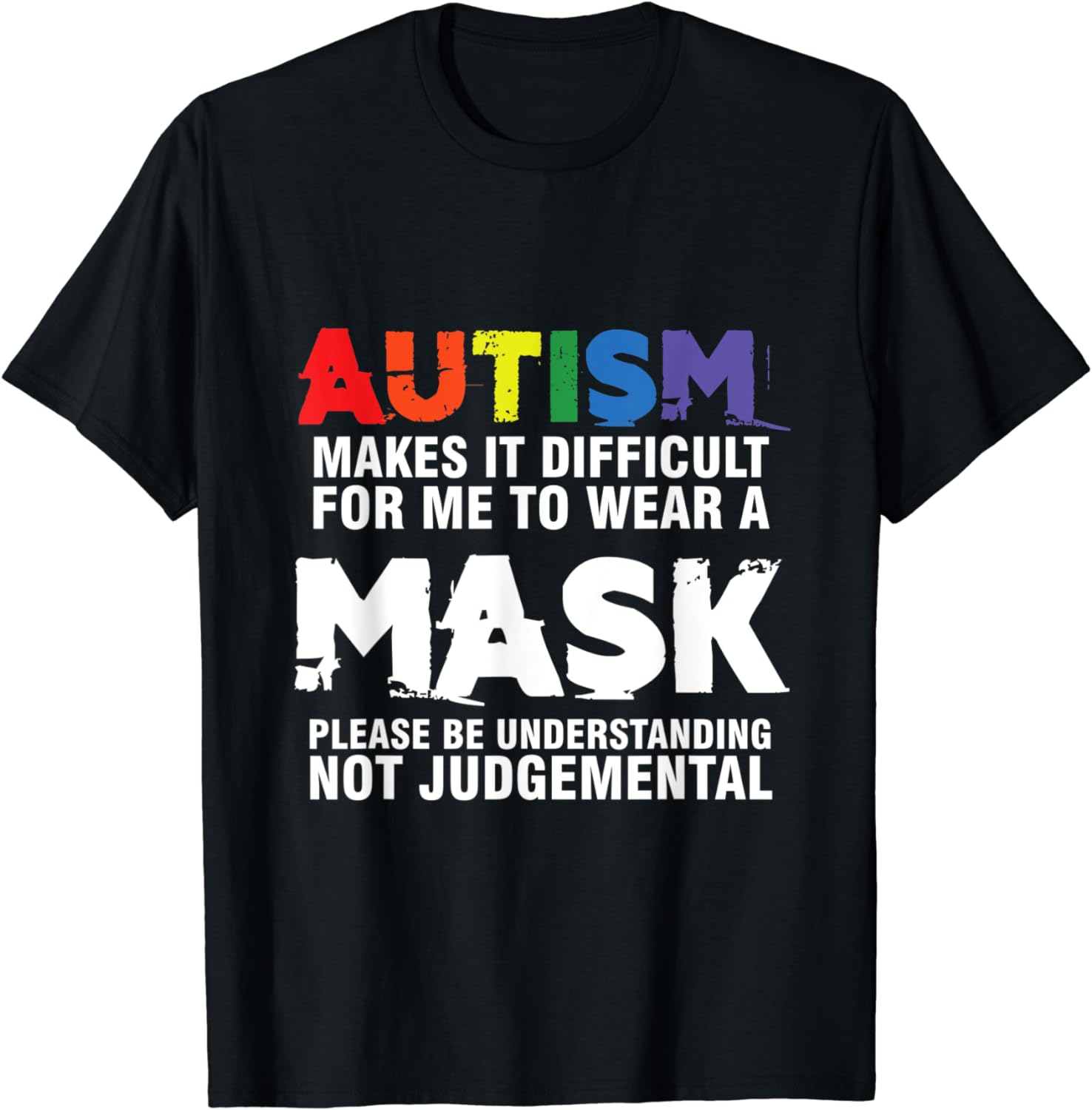 Autism Mask Tolerance Autistic Awareness Ribbon Puzzle ASD Cotton T ...